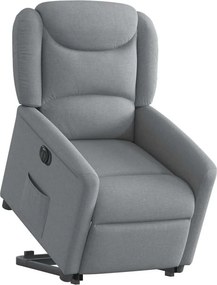 Elektrické zvedací polohovací křeslo světle šedé textil 3303214