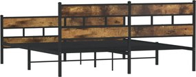 Kovový rám postele bez matrace kouřový dub 183 x 213 cm 3308467