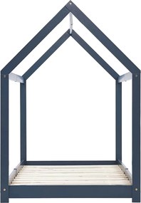 Rám dětské postele šedý masivní borové dřevo 90 x 200 cm 283354