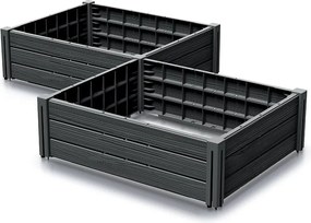 PROSPERPLAST Vyvýšený záhon 2 ks BASE PLANT 75,6 cm, naturo ECO