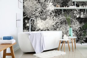 Tapeta černobílé umění abstrakce - 150x100 cm