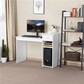 Psací stůl Yaheetech – bílá, 112 cm (délka) × 50 cm (šířka) × 82 cm (výška) (254234316789)