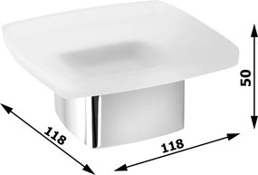 Gedy Lounge mýdlenka na postavení mléčné sklo chrom 545113