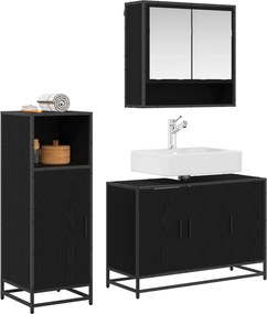 Sada koupelnového nábytku 3 ks Černý dub 90 x 33 x 60 cm 3402365