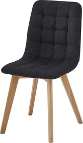 Jídelní židle LOREN - černá látka / nohy z masivního dřeva