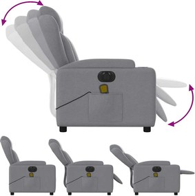Elektrické masážní polohovací křeslo světle šedé textil 3204470