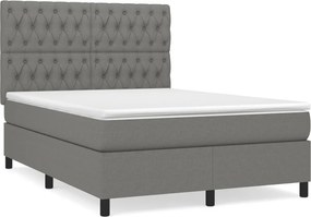 Box spring postel s matrací tmavě šedý 140 x 190 cm textil 3142010