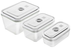 Zwilling Vakuovací dózy s víkem FRESH & SAVE SET/3 ks skleněné  S/ M/ L