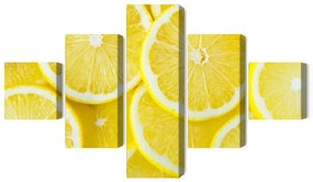 Vícedílný obraz Plátky Citronu Nedostatek Nedostatek Přírodní plátno 250x150