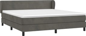 Box spring postel s matrací tmavě šedá 180x200 cm samet 3127386