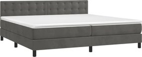 Box spring postel s matrací tmavě šedá 200x200 cm samet 3141564