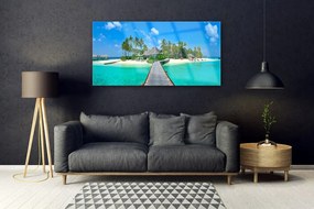 Plexisklo-obraz Tropická Pláž Palmy 120x60 cm