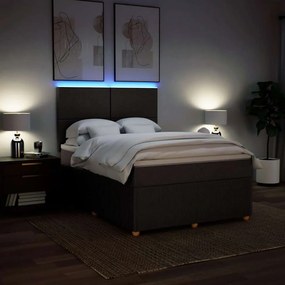 Box spring postel s matrací tmavě hnědá 140x190 cm textil 3294347
