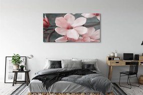 akrylový obraz růžové květy 140x70 cm