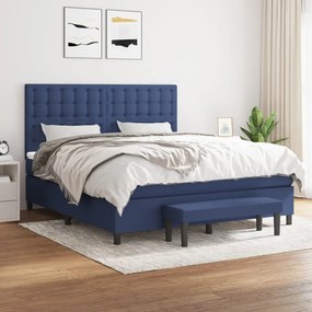 Box spring postel s matrací modrá 180x200 cm textil 3136939