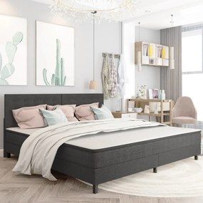 Prošívané čelo postele tmavě šedé textil 200 x 200 cm 287475