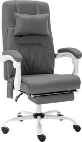 vidaXL Masážní kancelářská židle umělá kůže [20296] Barva: Šedá