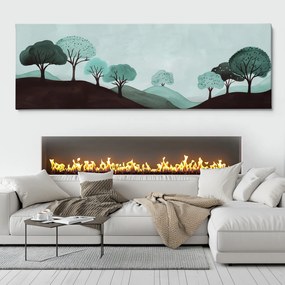 Obraz na plátně - Stromy v čokoládových kopcích FeelHappy.cz Velikost obrazu: 210 x 70 cm