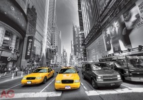 Papírová fototapeta New York, žluté taxi FTS1310 / Papírové fototapety 4 dílné na zeď FT1310 AG Design (360 x 254 cm)