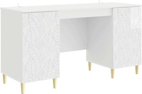 Stůl Bílá s vysokým leskem 142,5 x 50 x 75 cm Kompozitní dřevo 3414616