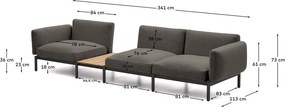 Tmavě šedá čalouněná zahradní pohovka Sorells – Kave Home