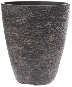 Plastový obal na květináč Ladrido tmavě šedá, 22 x 26 cm
