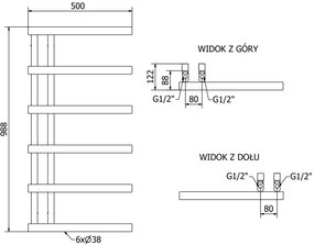 Mexen Jukon, elektrické topné těleso 988 x 500 mm, 600 W, chromová, W116-0988-500-2600-01