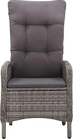 3dílný zahradní bistro set polyratan šedý 3058542