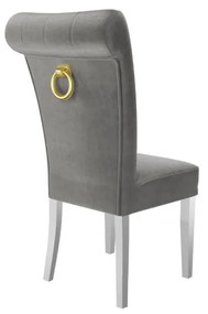 Čalouněná jídelní židle ST65 + klepadlo, Klepadlo: chrom, Barva křesla: bíla polomatná, Potah: Magic Velvet 2216