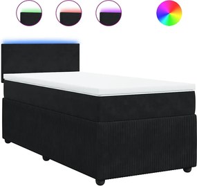 Box spring postel s matrací černá 90x200 cm samet 3289934