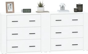 Příborníky 2 ks bílé kompozitní dřevo 3185407