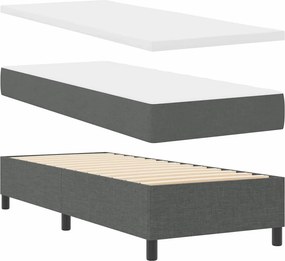 Postel s boxspringem s polštářem Tmavě šedá 190 x 90 cm textil 3341680