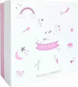 Doudou Dárková sada - Plyšový muchláček jednorožec 22 cm / od 0 let