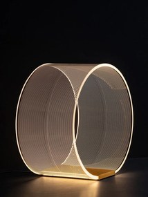 Hliníková LED stmívatelná stolní lampa ve zlaté barvě se stínidlem z akrylového skla (výška 28 cm) Valentin – Nova Luce