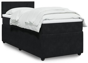 Box spring postel s matrací černá 100x200 cm samet 3287664