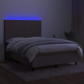 Box spring postel s matrací a LED taupe 140x200 cm textil 3134721