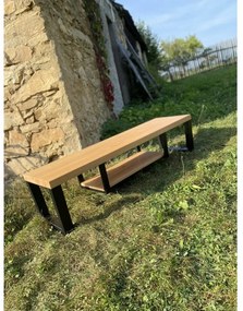 Wudboys TV stolek - THICK No.1 Barva kovu: Bílá, Dřevo: Dub lamino - dle vzorníku, Rozměr: 1400X400, moderní skandinávský styl
