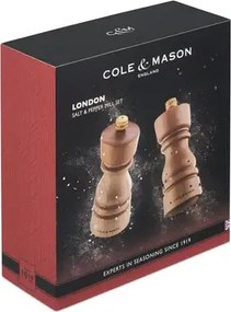 ColeMason London Natural Beech / Sada mlýnků na sůl a pepř / bukové dř