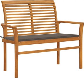 vidaXL Zahradní lavice s poduškou 112 cm masivní teak [3062657] Barva: antracitová