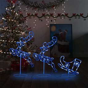 Akryloví vánoční létající sobi a sáně 260 x 21 x 87 cm modří - Default Title