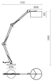 Redo 02-385 - Stojací lampa AZAR 1xE27/42W/230V bílá/chrom