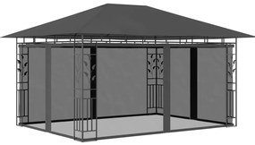 Altán s moskytiérou 4 x 3 x 2,73 m antracitový 180 g/m²
