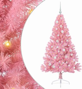 Umělý osvětlený vánoční stromeček Růžová 150 cm PVC 3397066