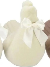 Béžová gigantická velikonoční slepice s mašlí Chicken Easter Flock XL - 38*29*42 cm