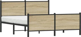 Kovový rám postele bez matrace dub sonoma 140 x 200 cm 3301361