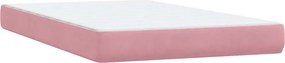 Box spring postel s matrací růžová 120x220 cm samet 3316064
