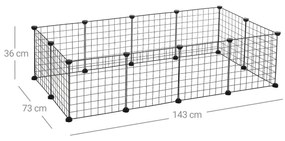 Feandrea Drátěná ohrádka pro malá zvířata Alaina, Černá