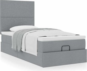 Osmanský rám postele s matrací světle šedá 80x200cm textil 3313029