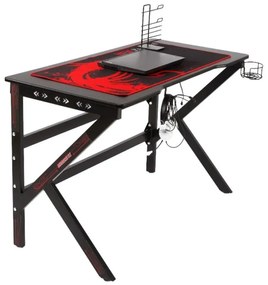 Herní počítačový stolek s led světlem 120 cm - G388