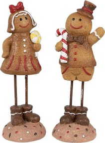 Vánoční dekorace Perníček Gingerbread dívka s lízátkem - 7*7*18 cm